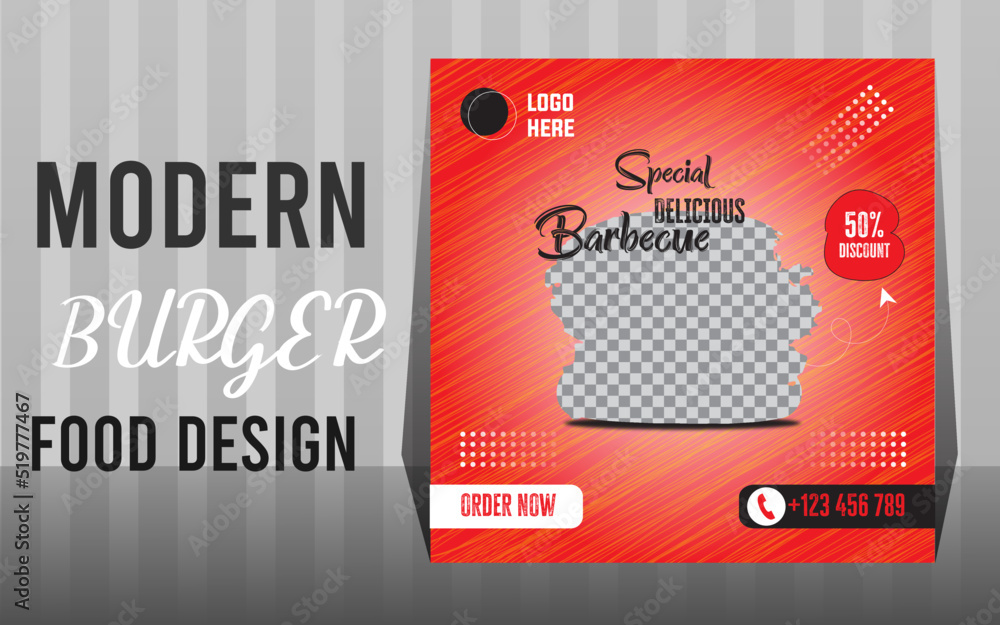 modern burger food template design vector poster Stock Vector | Adobe Stock