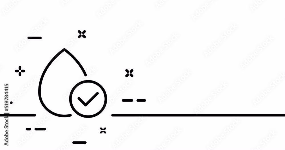 Drop of water. Liquid, monitor, drinking, sea, tick, checkmark ...