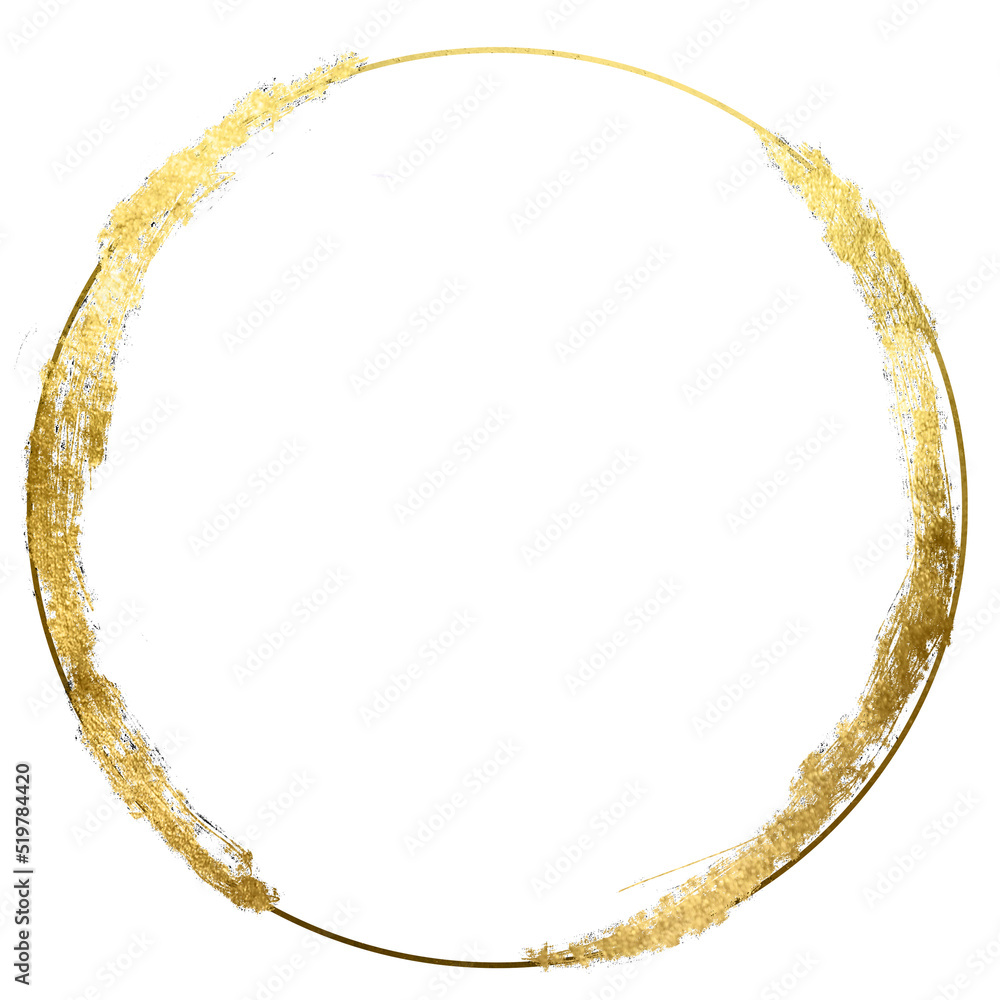 Gold Foil Frame .Gold splatter frames glitter. Gold brush stroke on ...