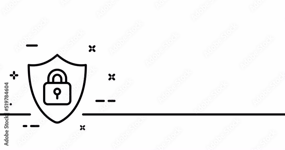 Lock with shield. Defender, password, security, hacker, antivirus ...