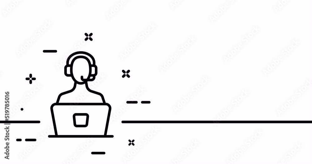 Computer work. Worker, office, business, graphic, call center, support ...