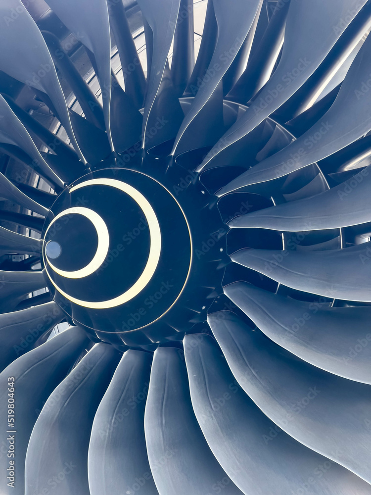 Huge airplane engine propellors create beautiful patterns. Stock Photo ...