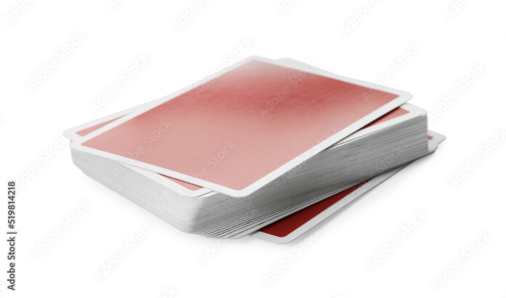 Deck of playing cards on white background Stock Photo | Adobe Stock