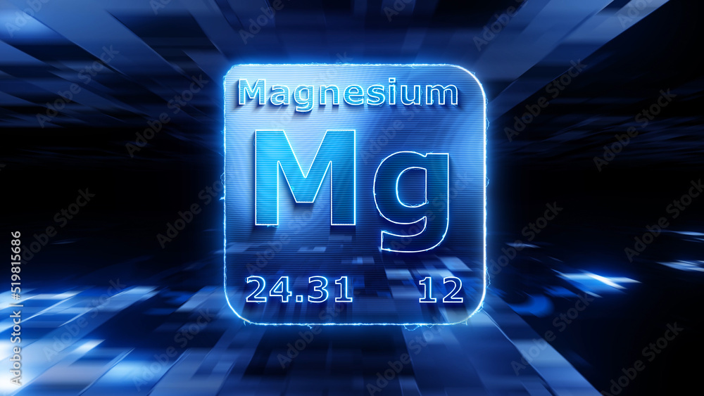 Modern periodic table element Magnesium 3D illustration Stock ...