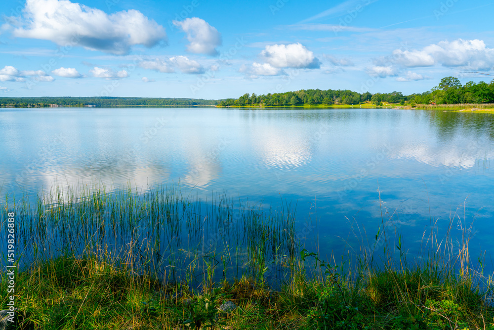 Beautiful summer day in Swedish landscape of Segersgarde nature ...