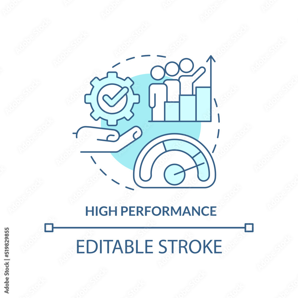 High performance turquoise concept icon. Organizational culture ...