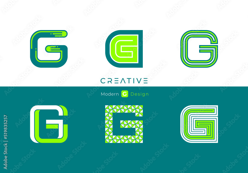 Letter G, modern alphabet, fonts, characters design, vector ...