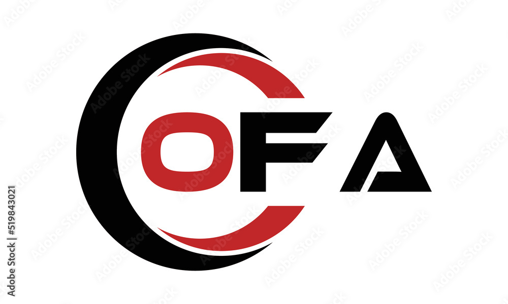 OFA swoosh three letter logo design vector template | monogram logo ...