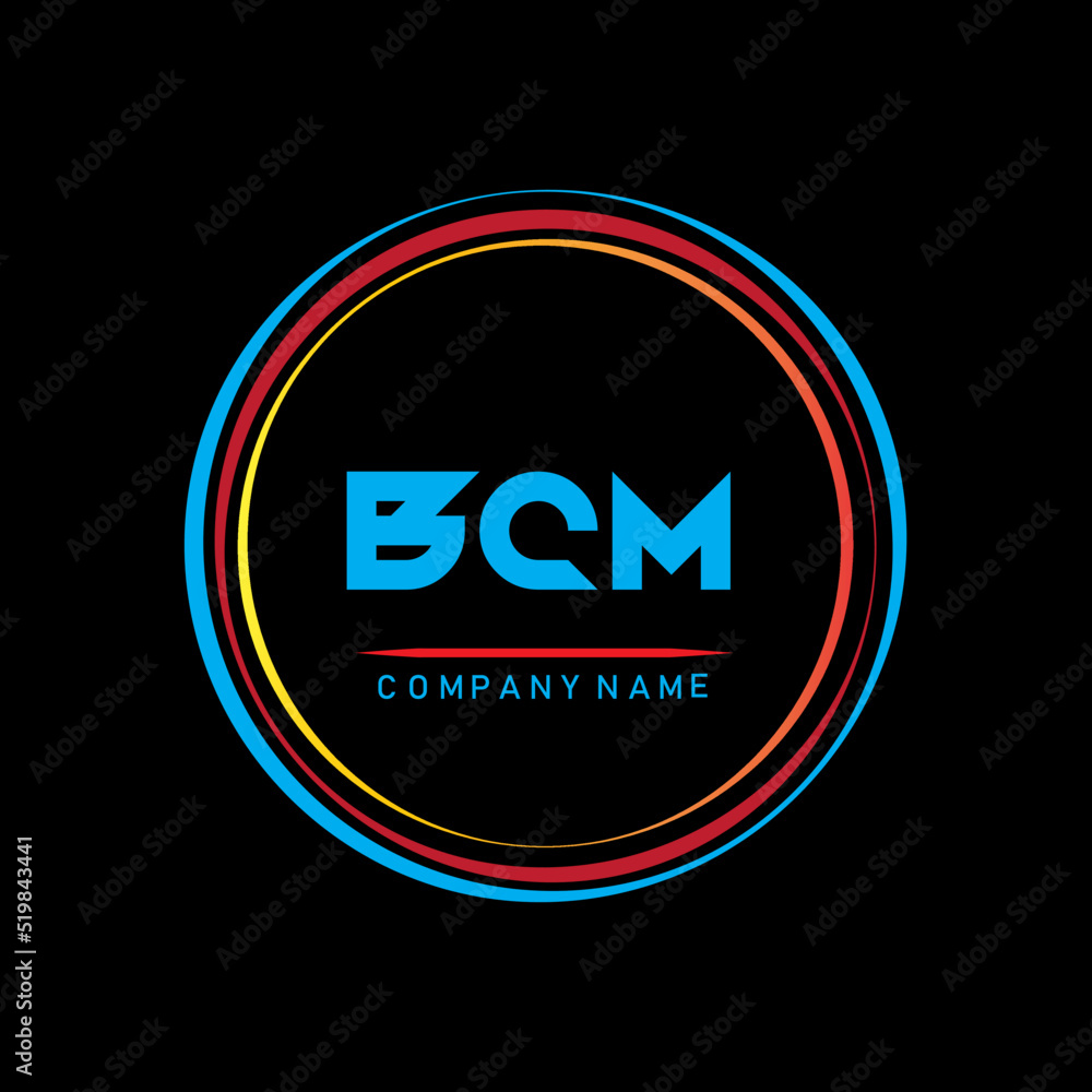 BCM ,B C M letter logo design with Circle, round shape, BCM alphabet ...