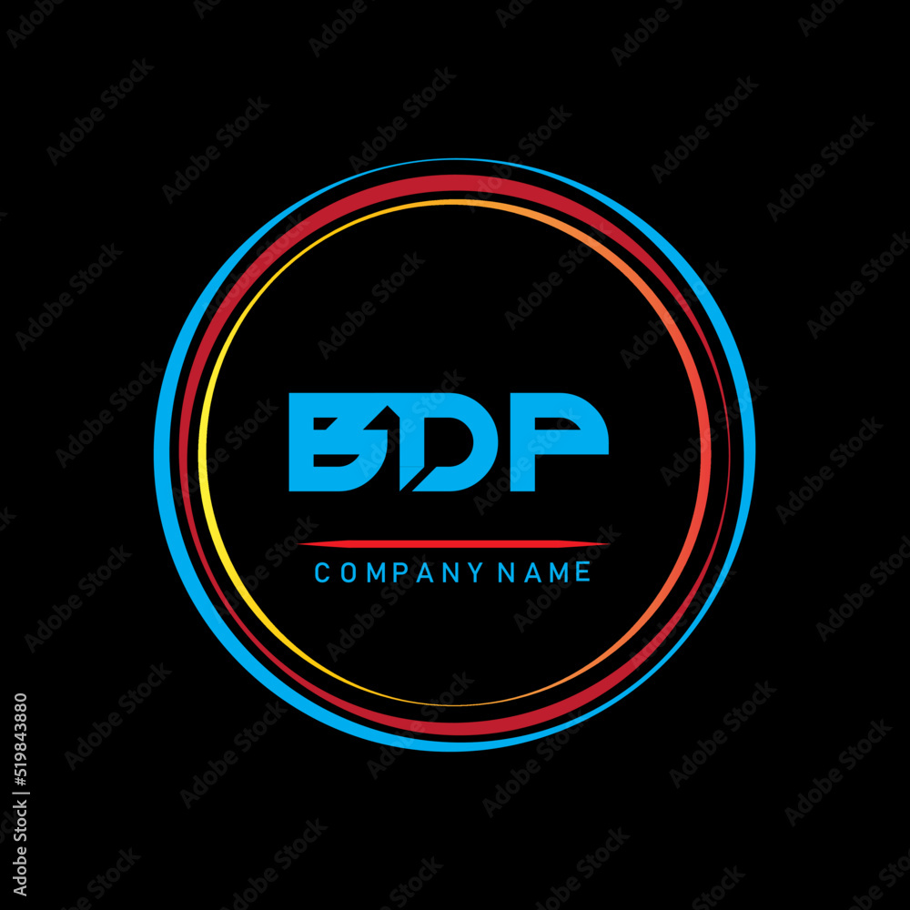 BDP,B D P Alphabet Letter Design With Creative Circle ,B D P Letter ...
