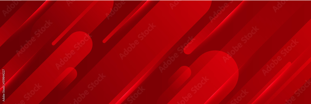 Modern red abstract vector long banner. Minimal background with waves ...