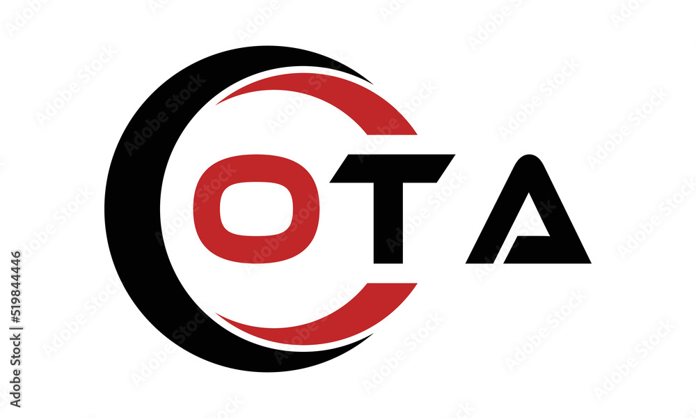 OTA swoosh three letter logo design vector template | monogram logo ...