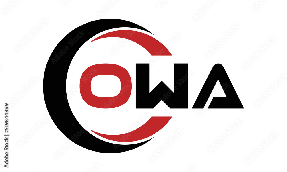 OWA swoosh three letter logo design vector template | monogram logo ...