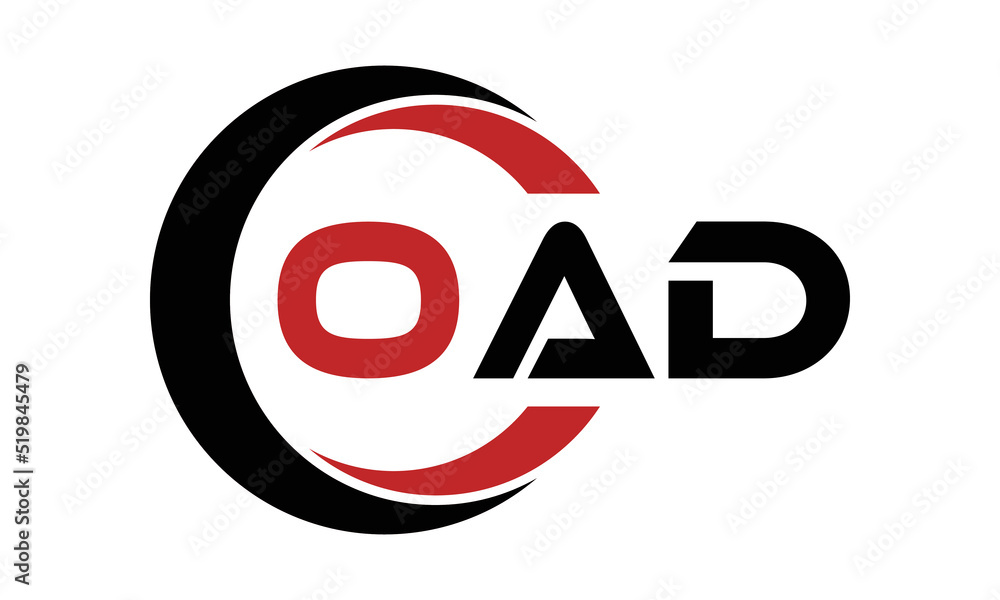 OAD swoosh three letter logo design vector template | monogram logo ...