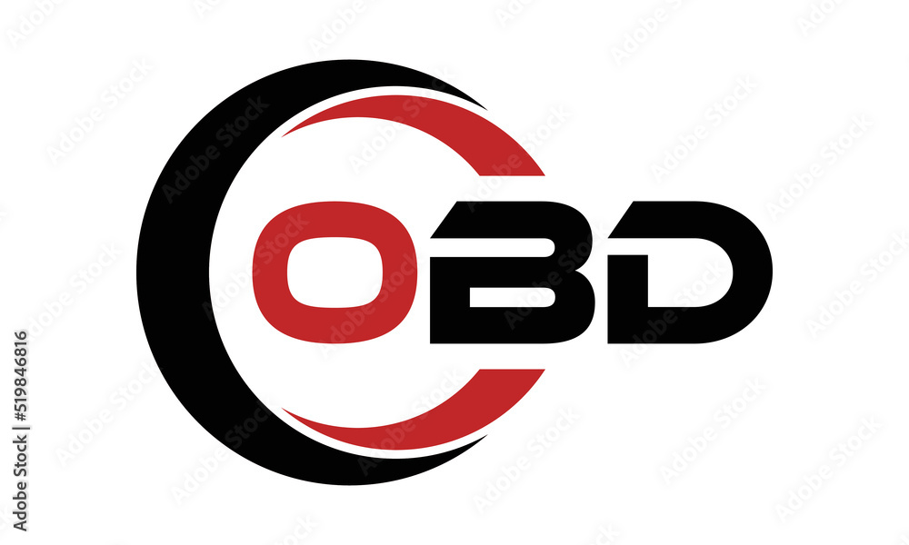 OBD swoosh three letter logo design vector template | monogram logo ...