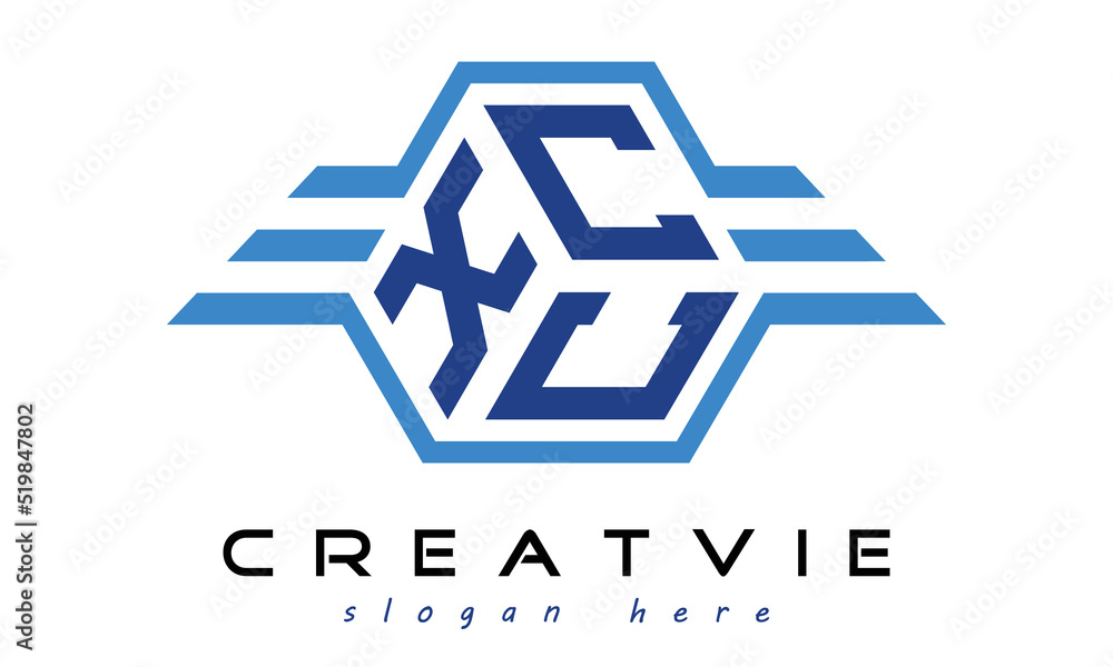 XCC three letter geometrical wings logo design vector template ...