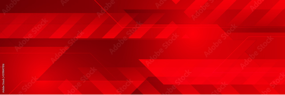 Modern red abstract vector long banner. Minimal background with waves ...