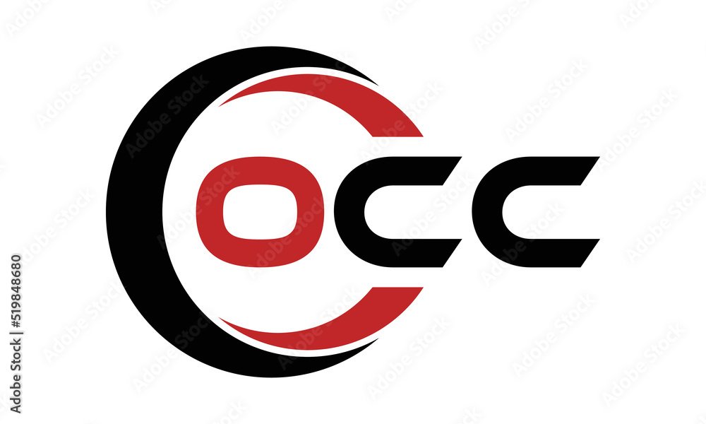 OCC swoosh three letter logo design vector template | monogram logo ...