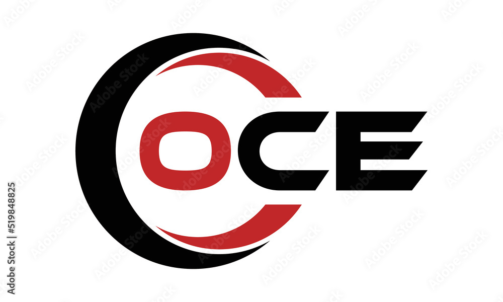 OCE swoosh three letter logo design vector template | monogram logo ...