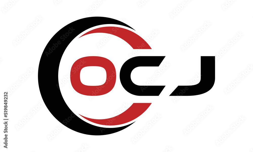 OCJ swoosh three letter logo design vector template | monogram logo ...
