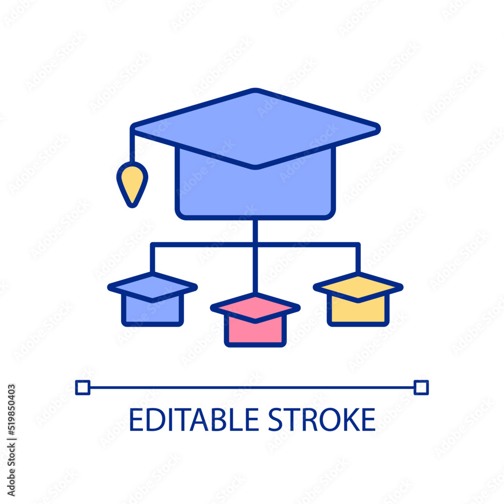 Social learner RGB color icon. Learning-by-teaching. Share knowledge ...