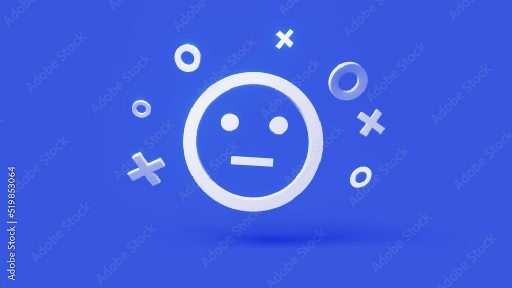 Neutral 3d icon on a simple blue background 4k seamless animation loop ...