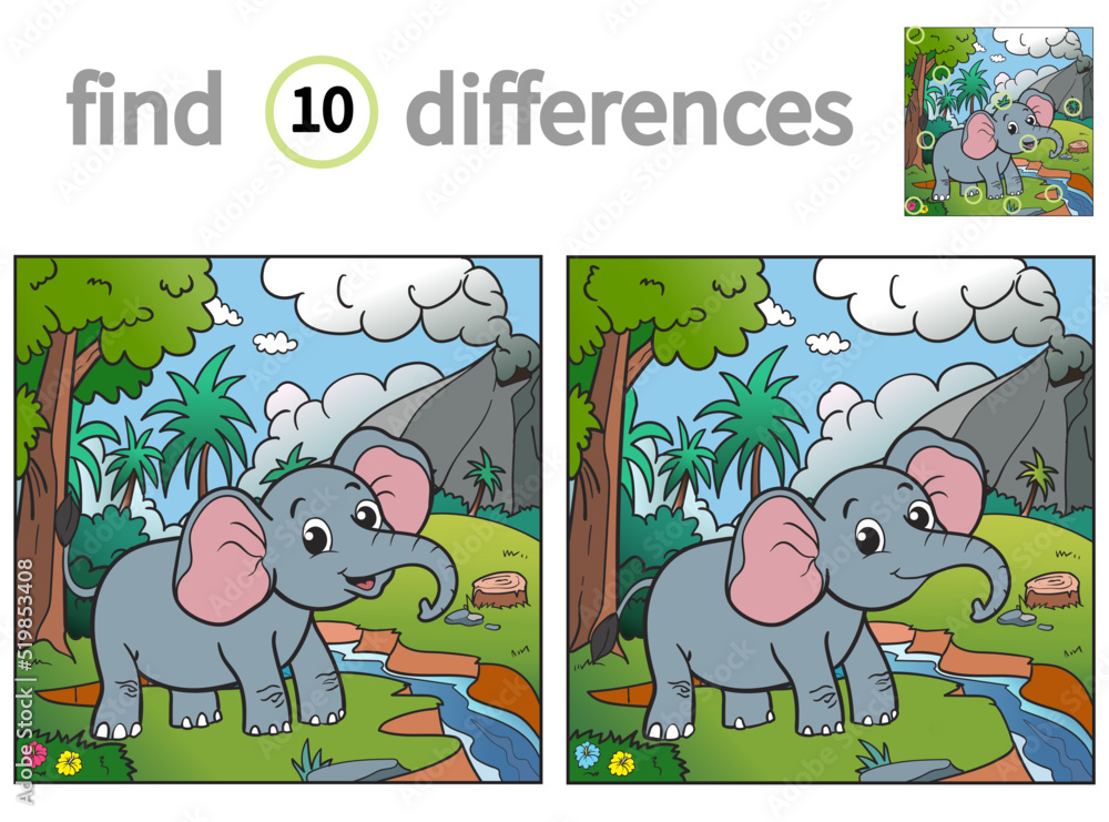 Find differences. educational game for children. vector illustration of ...