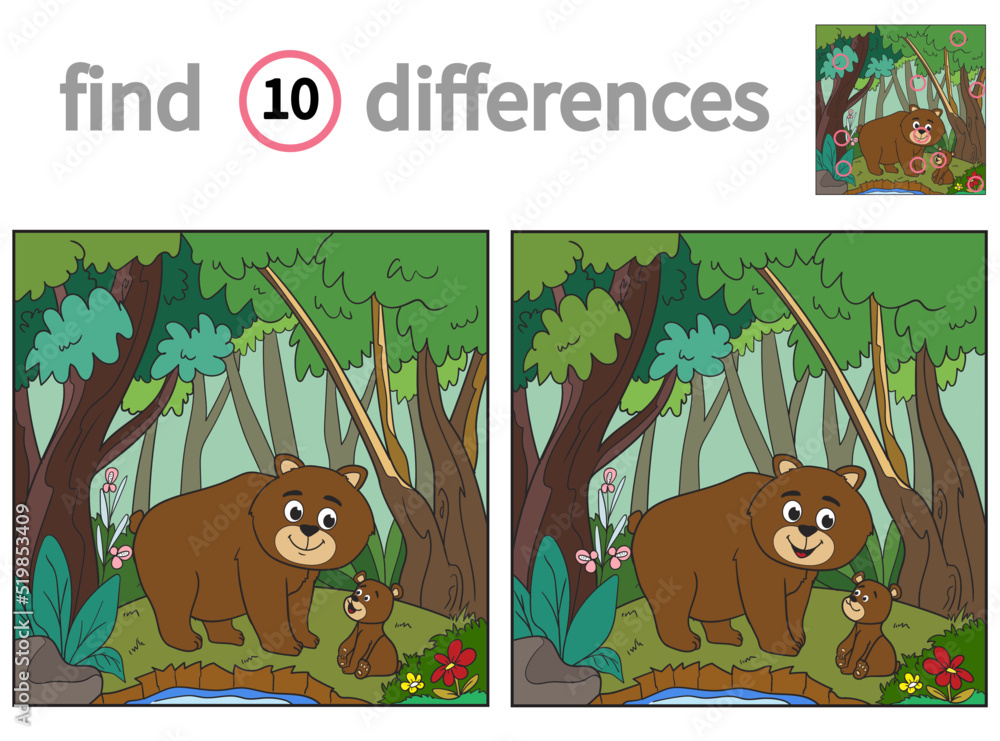 Find differences. educational game for children. vector illustration of ...