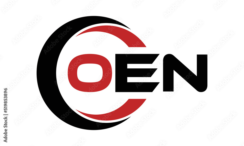 OEN swoosh three letter logo design vector template | monogram logo ...