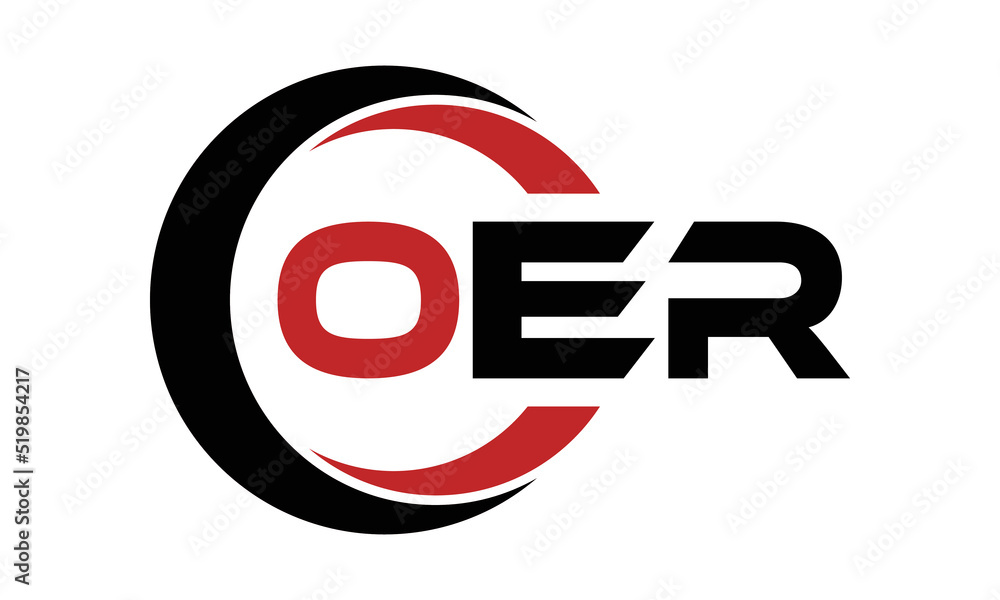 OER swoosh three letter logo design vector template | monogram logo ...
