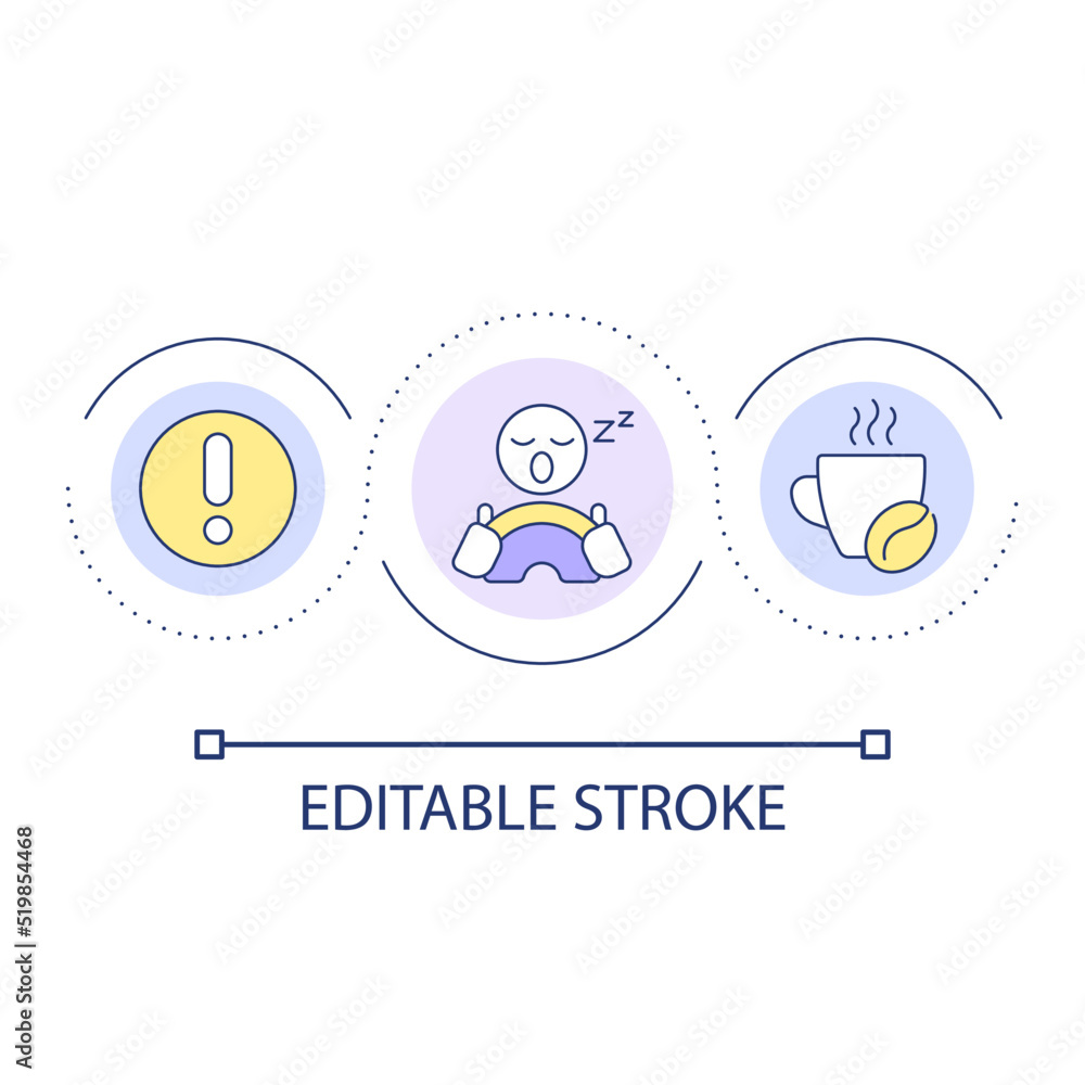 Rest enough before driving loop concept icon. Sleepy driver. Driving ...