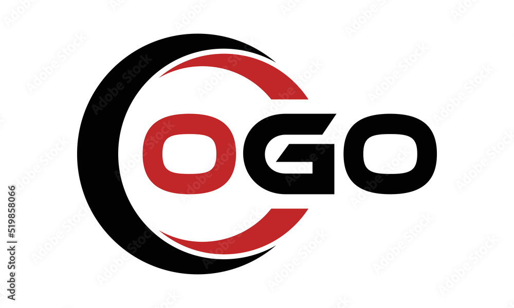 OGO swoosh three letter logo design vector template | monogram logo ...