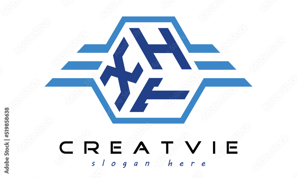 XHT three letter geometrical wings logo design vector template ...