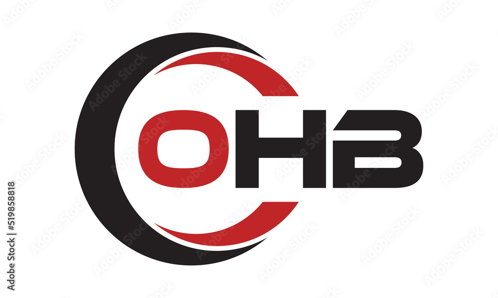 OHB swoosh three letter logo design vector template | monogram logo ...