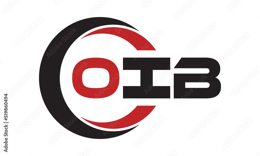 OIB swoosh three letter logo design vector template | monogram logo ...