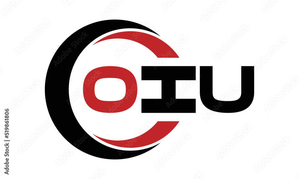 OIU swoosh three letter logo design vector template | monogram logo ...