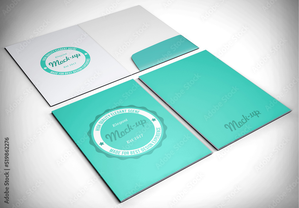 Modelo de File Folder and Document Folder Mock-Up Scene do Stock ...