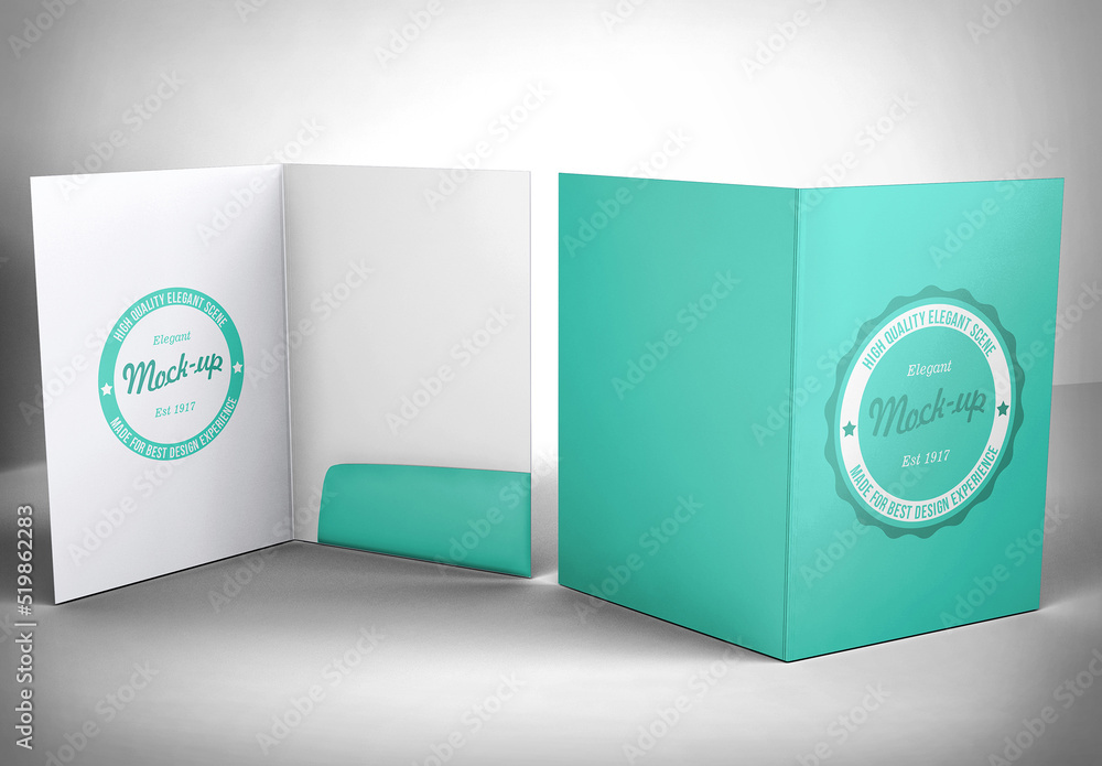 Modelo de File Folder and Document Folder Mock-Up Scene do Stock ...