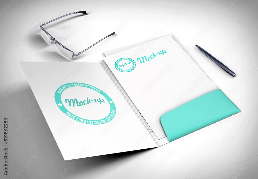 File Folder and Document Folder Mock-Up Scene Stock Template | Adobe Stock
