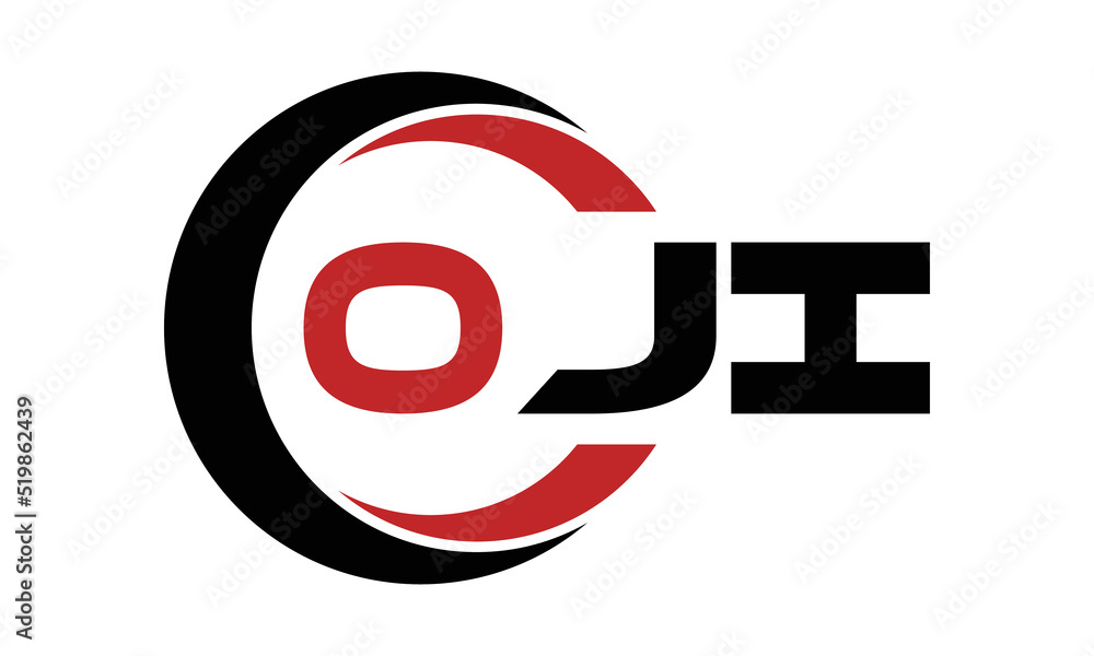 OJI swoosh three letter logo design vector template | monogram logo ...