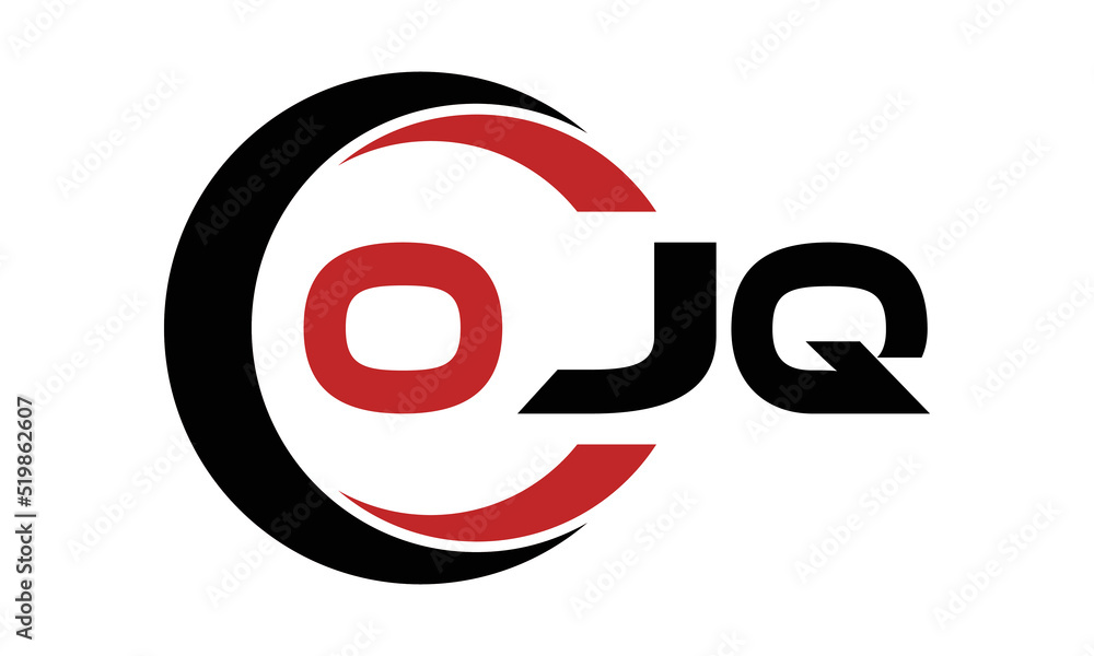 OJQ swoosh three letter logo design vector template | monogram logo ...