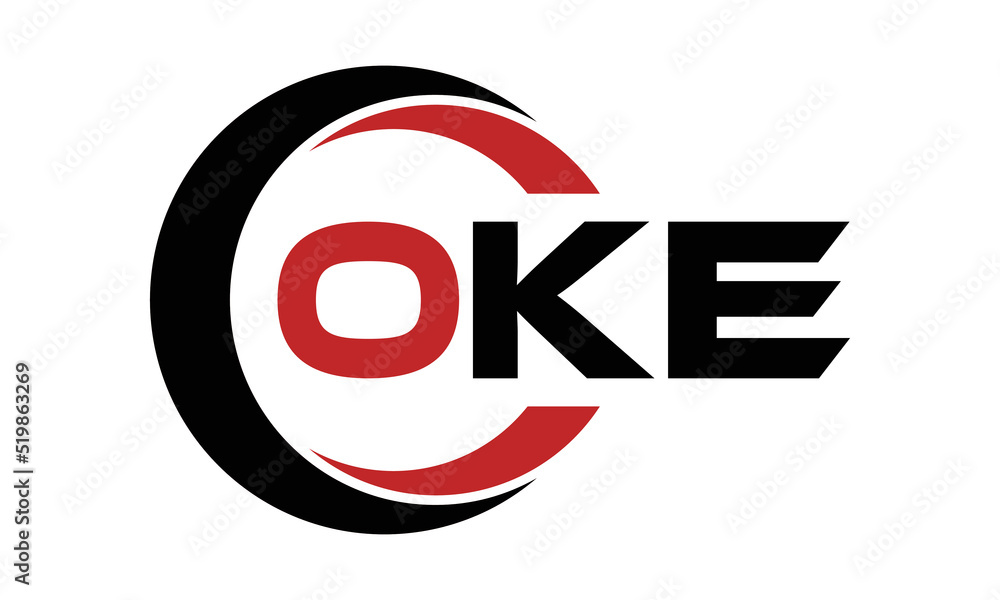 OKE swoosh three letter logo design vector template | monogram logo ...