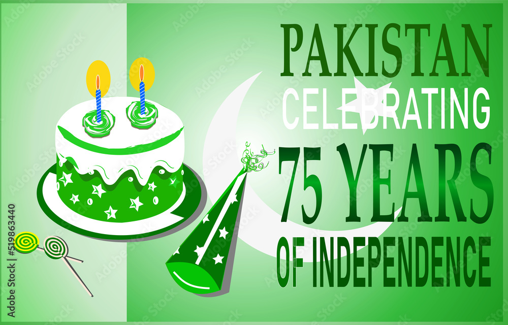 Pakistan celebrating 75 years of independence template for banner card ...