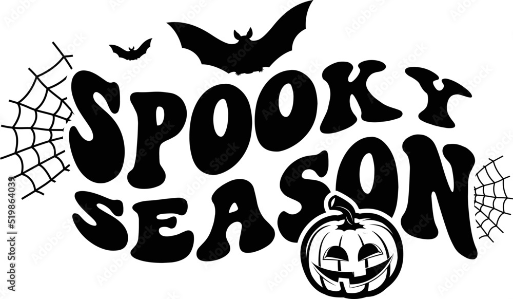 Spooky Season Retro SVG Design. Stock Vector | Adobe Stock