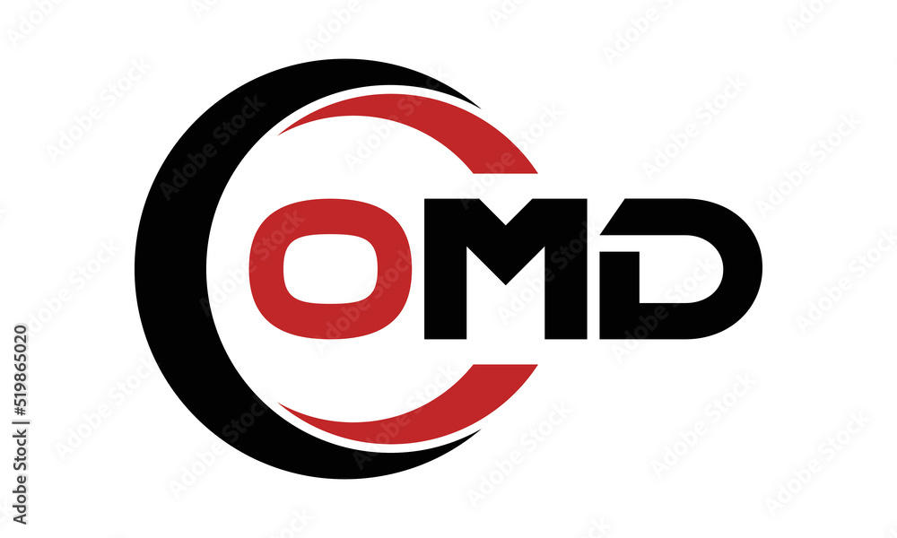 OMD swoosh three letter logo design vector template | monogram logo ...