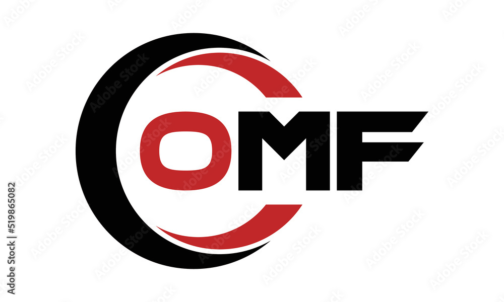 OMF swoosh three letter logo design vector template | monogram logo ...