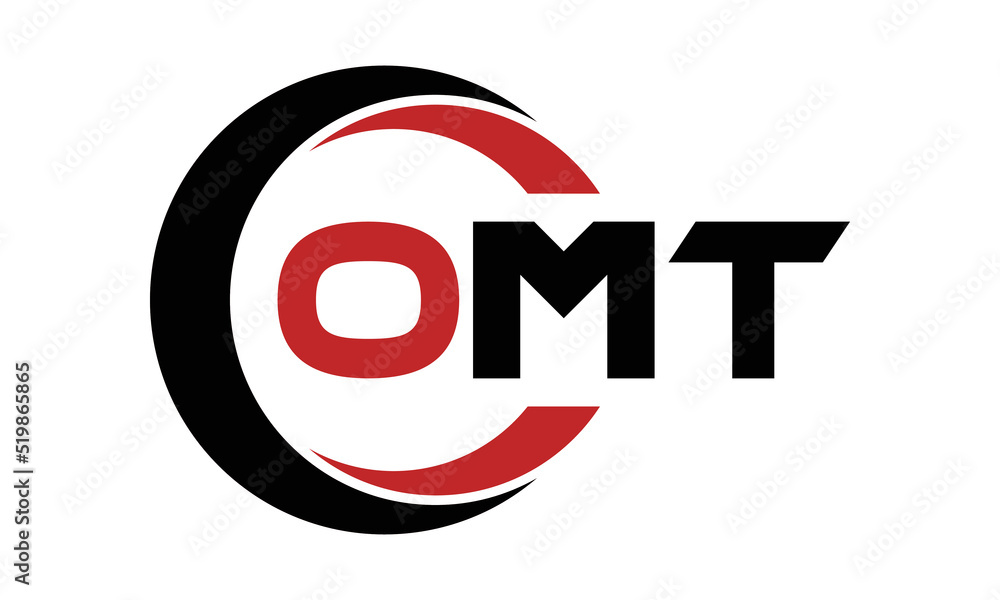 OMT swoosh three letter logo design vector template | monogram logo ...