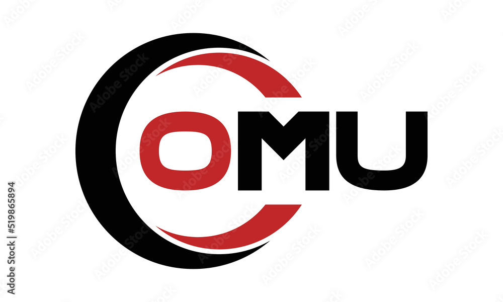 OMU swoosh three letter logo design vector template | monogram logo ...