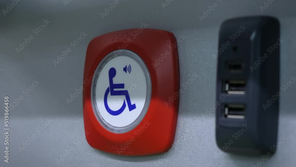 Close-up button for disabled people. Media. Help button for people with ...