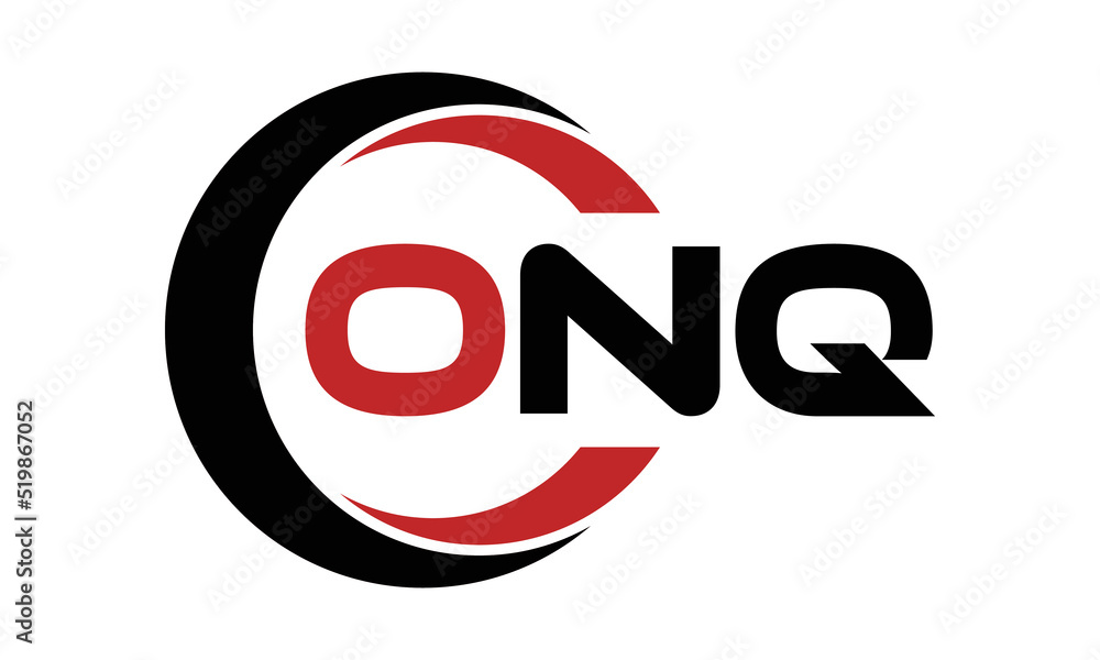 ONQ swoosh three letter logo design vector template | monogram logo ...